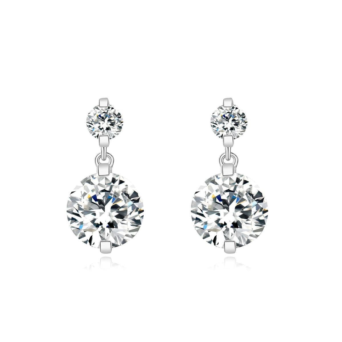 Starlight Drop Earrings - 18K White Gold Plating - Crystals | Pica LeLa ...