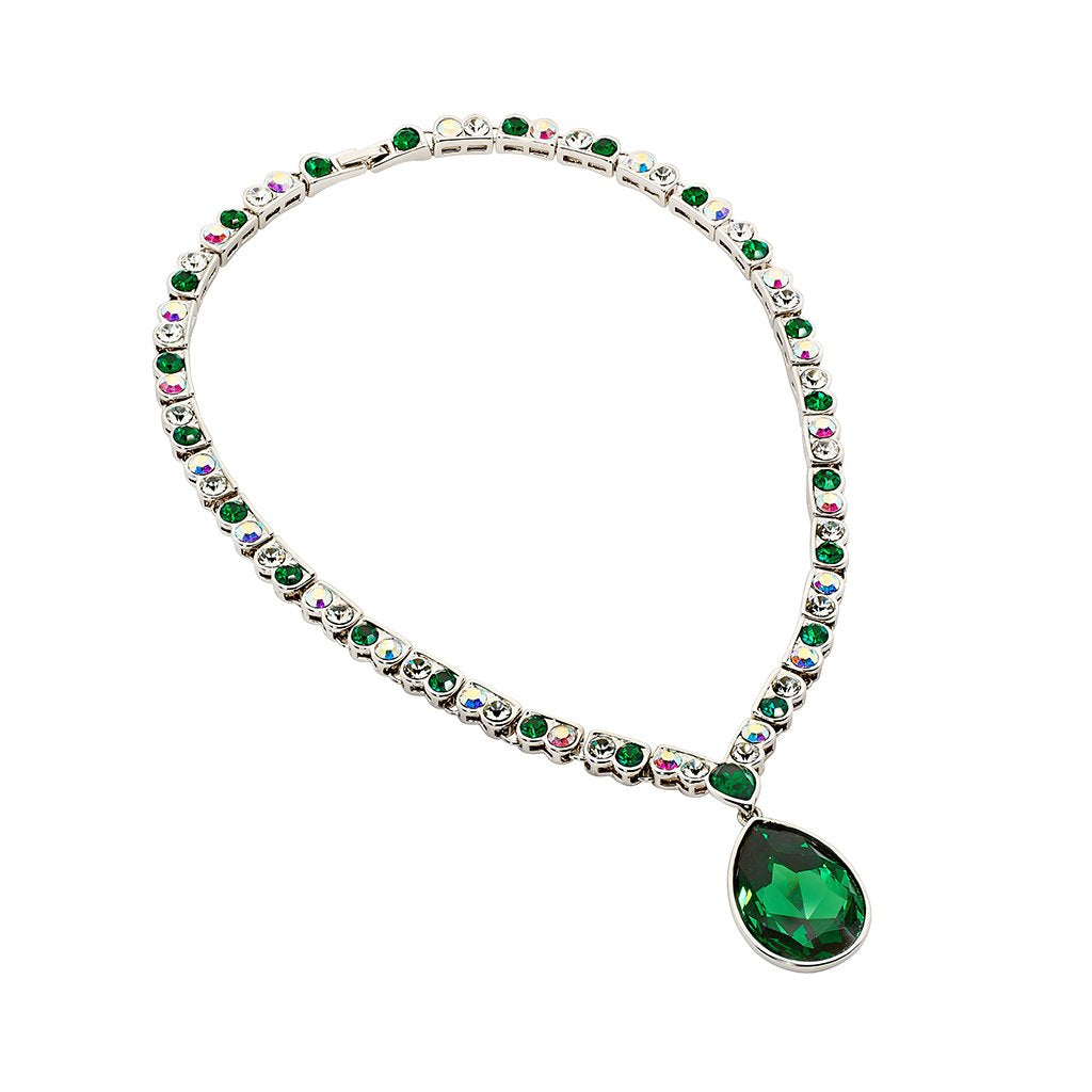 Lady Jade Necklace - 18K White Gold Plated - Crystals | Pica LeLa ...
