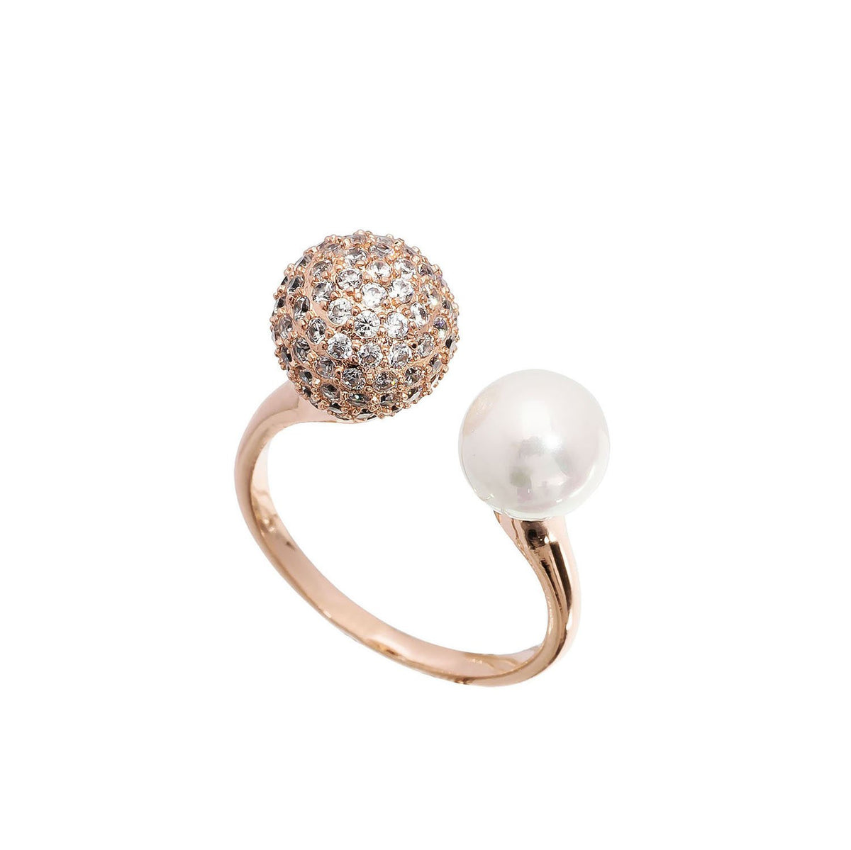 Cinderella Ring - 18K Rose Gold Plated - Pearl Crystal | Pica LeLa ...