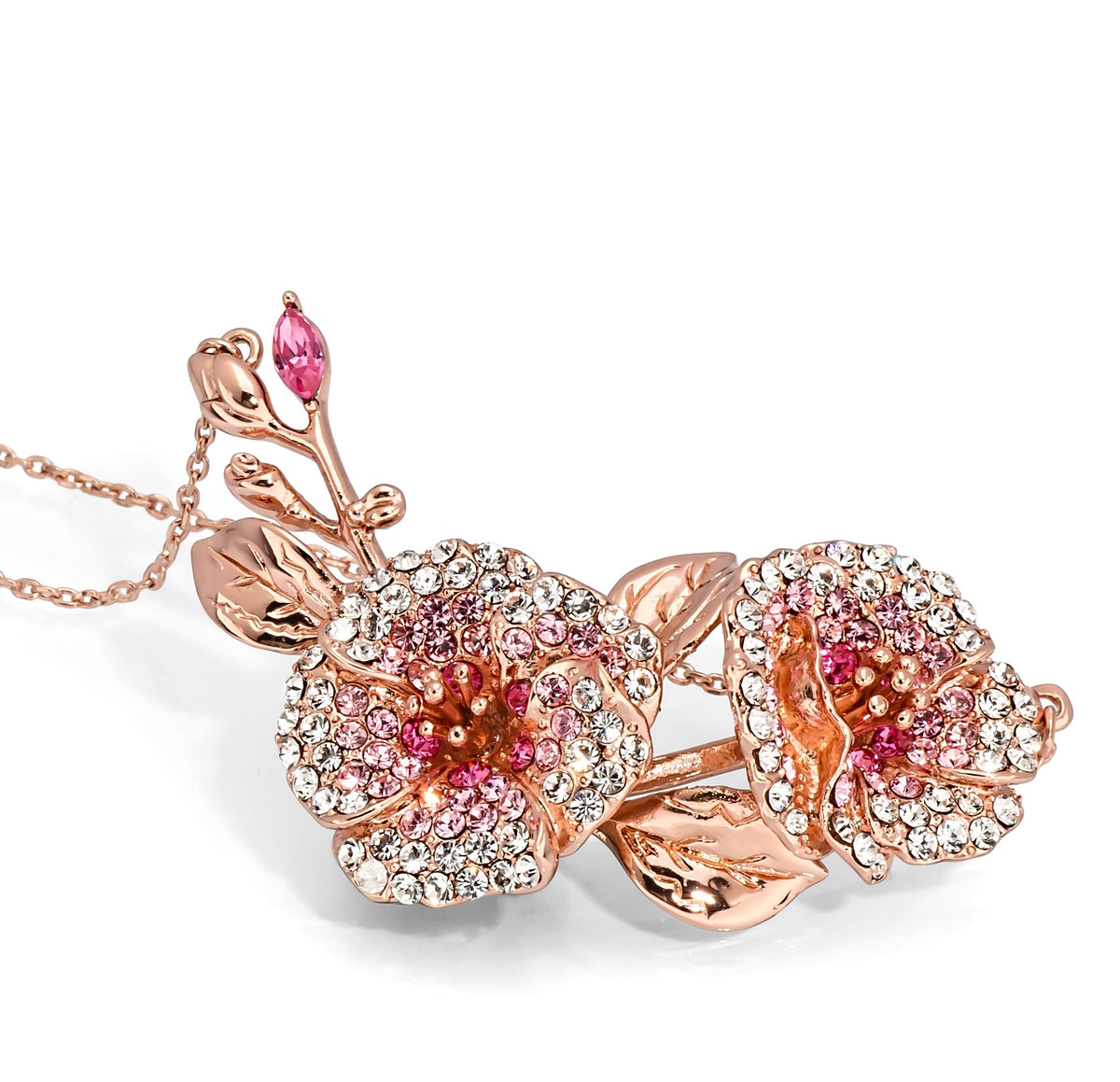 Desert Rose Necklace - 18K Rose Gold Plated - Crystal | Pica LeLa ...